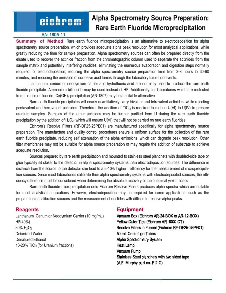 AN-1805-11_Rare Earth Fluoride Microprecipitation for Alpha Source ...